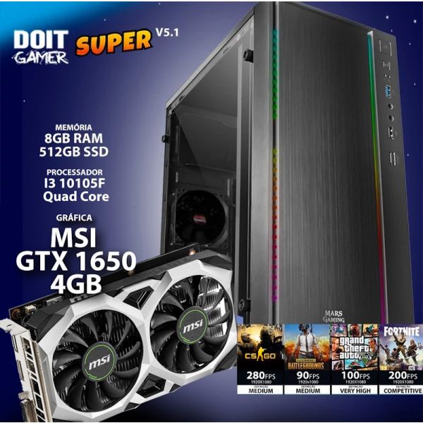 Gaming I3 10105F Gtx 1650 4GB 8GB 512GB SSD CHIP7 Doit Super V5.1 ...