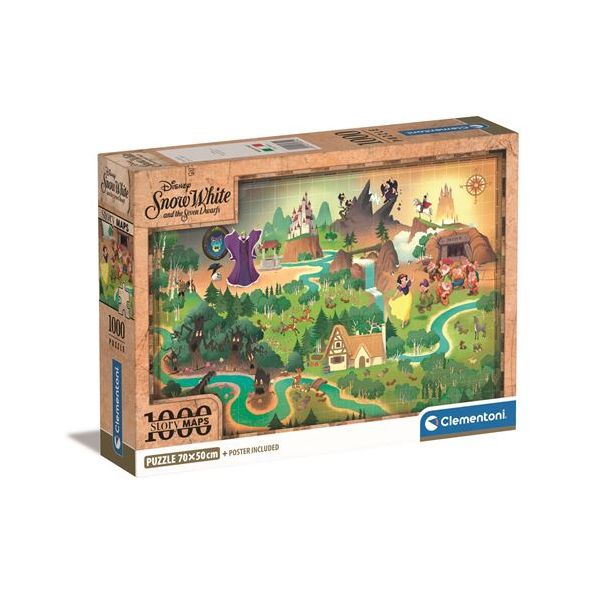 Clementoni Puzzle Story Maps Disney White Snow 1000 Peças Kuantokusta